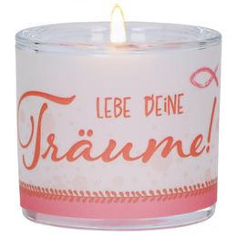 Glaswindlicht zur Konfirmation - Lebe deine Tr&auml;ume