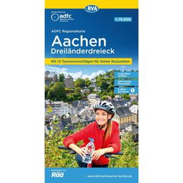 ADFC-Regionalkarte Aachen Dreil&auml;ndereck, 1:75.000, rei&szlig;- und wetterfest, mit kos...