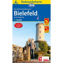 Radwanderkarte BVA Radwandern in Bielefeld und Umgebung 1:50.000, rei&szlig;- und wett...