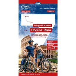 ADFC-Radtourenkarte IT-UM 7-Tage-Radtour Florenz-Rom, 1:150.000, rei&szlig;- und wette...