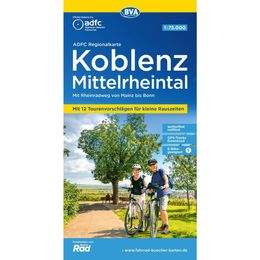 ADFC-Regionalkarte Koblenz Mittelrheintal, 1:75.000, mit Tagestourenvorschl&auml;gen,...