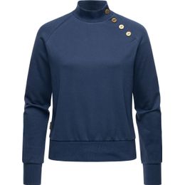 Ragwear Damen Sweatshirt "Majjorka Solid", blau, Gr. S, Sweatware, Material: 70% Baumwolle, 30% Polyester, Sweatshirts, Damen Langarmshirt mit