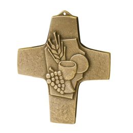 Bronzekreuz Brot und Wein (1 St&uuml;ck)