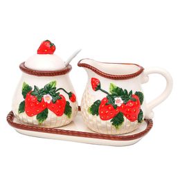 3er-Set Zuckerdose mit L&ouml;ffel & Milchk&auml;nnchen