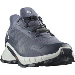 Trailrunningschuh Salomon "SUPERCROSS 4 GORE-TEX", Herren, Gr. 44, grau (carbon), Textil, Schuhe Trailrunningschuh, wasserdicht, Trailrunningschuhe