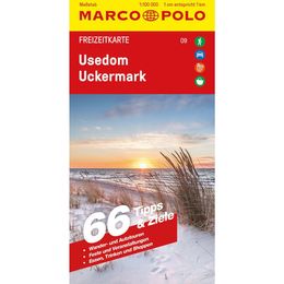 MARCO POLO Freizeitkarte 9 Usedom, Uckermark 1:100.000