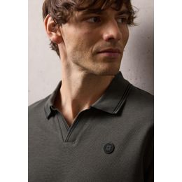 Street One MEN Herren Poloshirtoil grau, Gr. M, unifarben, Web, 50% Baumwolle, 48% Polyester, 2% Elasthan, Shirts, im soften Baumwoll-Mix
