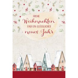 Geldgeschenkkarte - Frohe Weihnachten und ein gl&uuml;ckliches neues Jahr (6 St&uuml;ck)