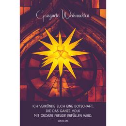 Gl&uuml;ckwunschkarte zu Weihnachten - Gesegnete Weihnachten (6 St&uuml;ck)