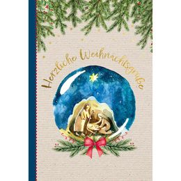 Weihnachtskarte - Herzliche Weihnachtsgr&uuml;&szlig;e (6 St&uuml;ck)