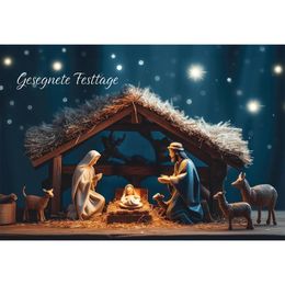 Gl&uuml;ckwunschkarte zu Weihnachten - Gesegente Festtage (6 St&uuml;ck)