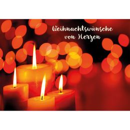 Weihnachtskarte - Weihnachtsw&uuml;nsche von Herzen (6 St&uuml;ck)