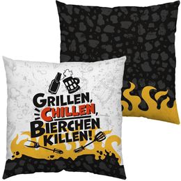 GRUSS & CO Baumwoll-Kissen Motiv Grillen
