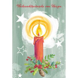 Weihnachtskarte - Weihnachtsw&uuml;nsche von Herzen (6 St&uuml;ck)