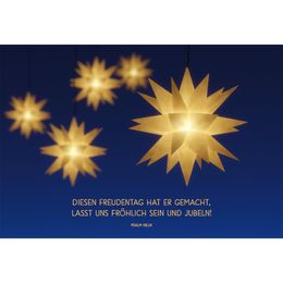 Gl&uuml;ckwunschkarte zu Weihnachten - Herrnhuter Sterne (6 St&uuml;ck)