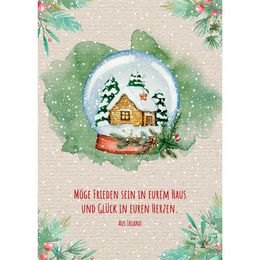 Postkarte zu Weihnachten - M&ouml;ge Frieden sein... (10 St&uuml;ck)
