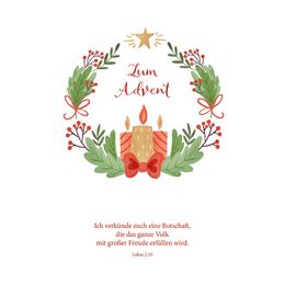 Gl&uuml;ckwunschkarte - Zum Advent (6 St&uuml;ck)