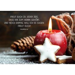 Postkarte zu Weihnachten - Freut euch zu jeder Zeit... (10 St&uuml;ck)