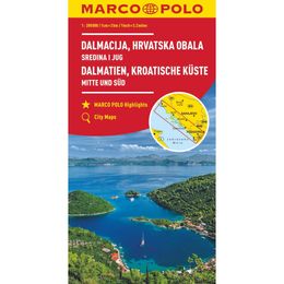MARCO POLO Karte HR Dalmatien, Kroatische K&uuml;ste 1: 200 000