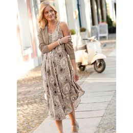 Inspirationen Damen Druckkleid "Kleid", beige, Gr. 38, bedruckt, gemustert, mehrfarbig, 100% Viskose, Kleider
