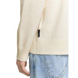 Herren Strickpullover, beige, Gr. S, Tom Tailor Denim, bedruckt, Strick, Obermaterial: 60% Baumwolle, 40% Polyacryl, Pullover, mit Norweger-Muster