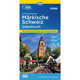 ADFC-Regionalkarte M&auml;rkische Schweiz Oderbruch, 1:75.000, mit Tagestourenvorschl...