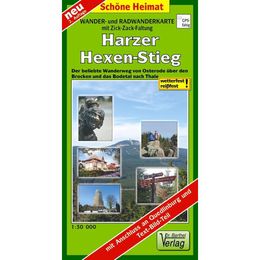 Harzer-Hexen-Stieg Radwander- und Wanderkarte 1 : 30 000