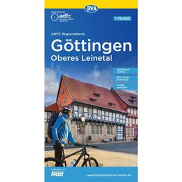 ADFC-Regionalkarte G&ouml;ttingen Oberes Leinetal, 1:75.000, mit Tagestourenvorschl&auml;g...