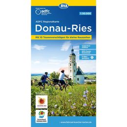ADFC-Regionalkarte Donau-Ries, 1:50.000, mit Tagestourenvorschl&auml;gen, rei&szlig;- und w...