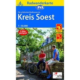 Radwanderkarte BVA Die sch&ouml;nsten Radtouren im Kreis Soest 1:50.000, rei&szlig;- und we...