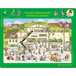 GERSTENBERG Wimmel-Rahmenpuzzle Sommer Motiv Bahnhof