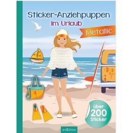 Sticker-Anziehpuppen Metallic - Im Urlaub