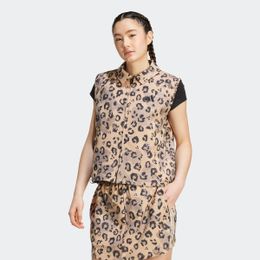 Funktionsweste adidas Sportswear "ANIMAL PRINT 3-STRIPES GEWEBTE", Damen, Gr. M, multicolor, warm sandstone, Obermaterial: 100% Polyester, normal, Westen Funktionsweste