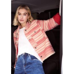 Damen Blouson, rosa, Gr. 46, STREET ONE STUDIO, gestreift, Web, 80% Baumwolle, 20% Polyester, Jacken, mit buntem Streifenmuster