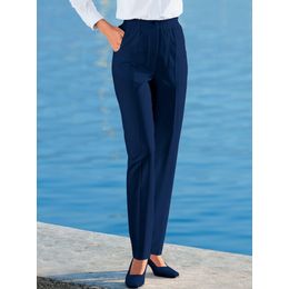 COME ON CLASSIC BASICS Damen Schlupfhose, blau, Gr. 255, unifarben, 62% Polyester, 36% Viskose, 2% Elasthan, Hosen