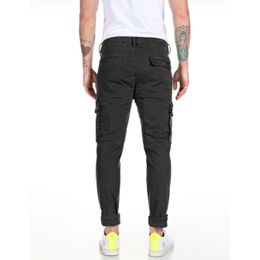 Replay Herren Cargohose "JAAN", schwarz, Gr. 36, Web, Obermaterial: 91% Baumwolle, 6% Elastomultiester, 3% Elasthan, Hosen, Hyperflex