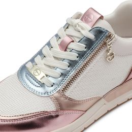 Tamaris Damen Keilsneaker, Gr. 38, rosa, Lederimitat, Textil, Schuhe, Freizeitschuh, Halbschuh, in schmaler Form, vegane Verarbeitung