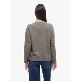 Vila Damen Strickpullover "VILIGA L/S O-NECK KNIT TOP - NOOS"falcon detail:melange, Gr. L, meliert, Strick, Obermaterial: 97% Polyester, 3% Elasthan,