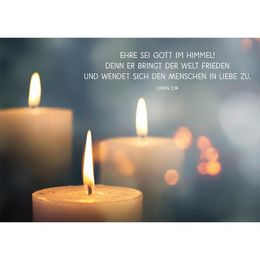 Postkarte zu Weihnachten - Ehre sei Gott im Himmel... (10 St&uuml;ck)