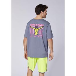 Chiemsee Herren Print-Shirt, grau, Gr. S, 100% Baumwolle, Shirts