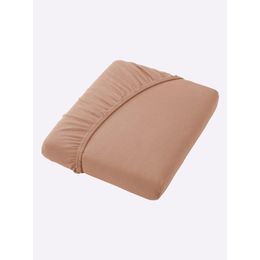 w&auml;schepur Betttuch W&Auml;SCHEPUR, B:200cm L:200cm, beige, Jersey, 97% Baumwolle, 3% Elasthan, Bettlaken