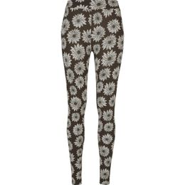 Leggings Urban Classics "Urban Classics Damen Ladies Soft AOP Leggings", Damen, Gr. S, US-Gr&ouml;&szlig;en, brauncamomile, 85% Polyester, 15% Elasthan, skinny fit, Hosen Leggings