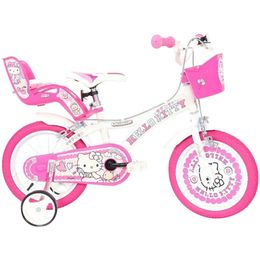 Kinderfahrrad DINO BIKES "Hello Kitty 16" Kinderfahrrad 4-7 Jahre" Gr. 30, wei&szlig;, Fahrr&auml;der, Kinder, 16 Zoll (40,64cm) hinten: 14 Zoll (35,56cm), Kinderfahrrad