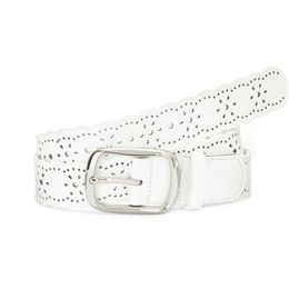 Lascana Damen H&uuml;ftg&uuml;rtel "Cut-Out-G&uuml;rtel, Anzugg&uuml;rtel, G&uuml;rtel, Jeansg&uuml;rtel, Hoseng&uuml;rtel", wei&szlig;, Gr. 85, unifarben, Lederimitat, G&uuml;rtel, f&uuml;r Jeans &