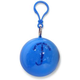 Regenponcho in Kugel mit Karabiner - Blau
