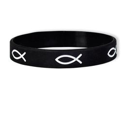 Bekenntnis-Armband &raquo;Ichthys-schwarz&laquo;