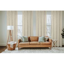 Vorhang HOME BASICS, B:140cm H:225cm, grau, Polyester, Wohnzimmer, Gardinen, "SOFTY 2er Pack", 2er Pack Kombibandschal SOFTY Uni