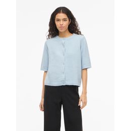 Vila Damen Strickjacke "VILIGA 2/4 O-NECK KNIT CARDIGAN - NOOS"nantucket breeze detail:melange, Gr. XS, meliert, Obermaterial: 97% Polyester, 3%