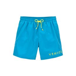 Venice Beach Herren Badeshorts, blau, Gr. XL, unifarben, Microfaser, Recycling-Polyester, Badehosen, seitliche Eingrifftasche mit Rei&szlig;verschluss