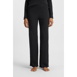 BOSS Damen Pyjamahose "Cosy Waffle", Gr. XXL, schwarz, Jersey, Obermaterial: 56% Baumwolle, 37% Modal, 7% Elasthan, Hosen, aus Baumwoll-Mix mit